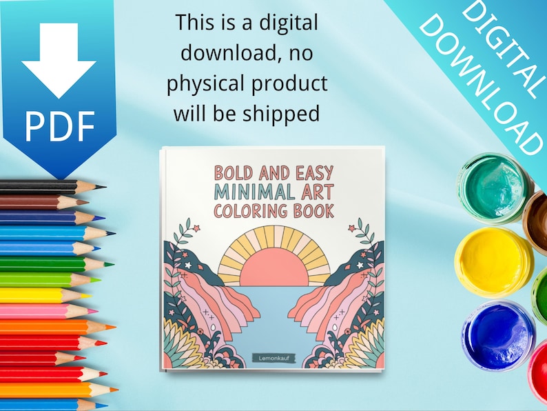 Bold & Easy Minimal Art 60 Coloring Pages, Simple Designs for ...