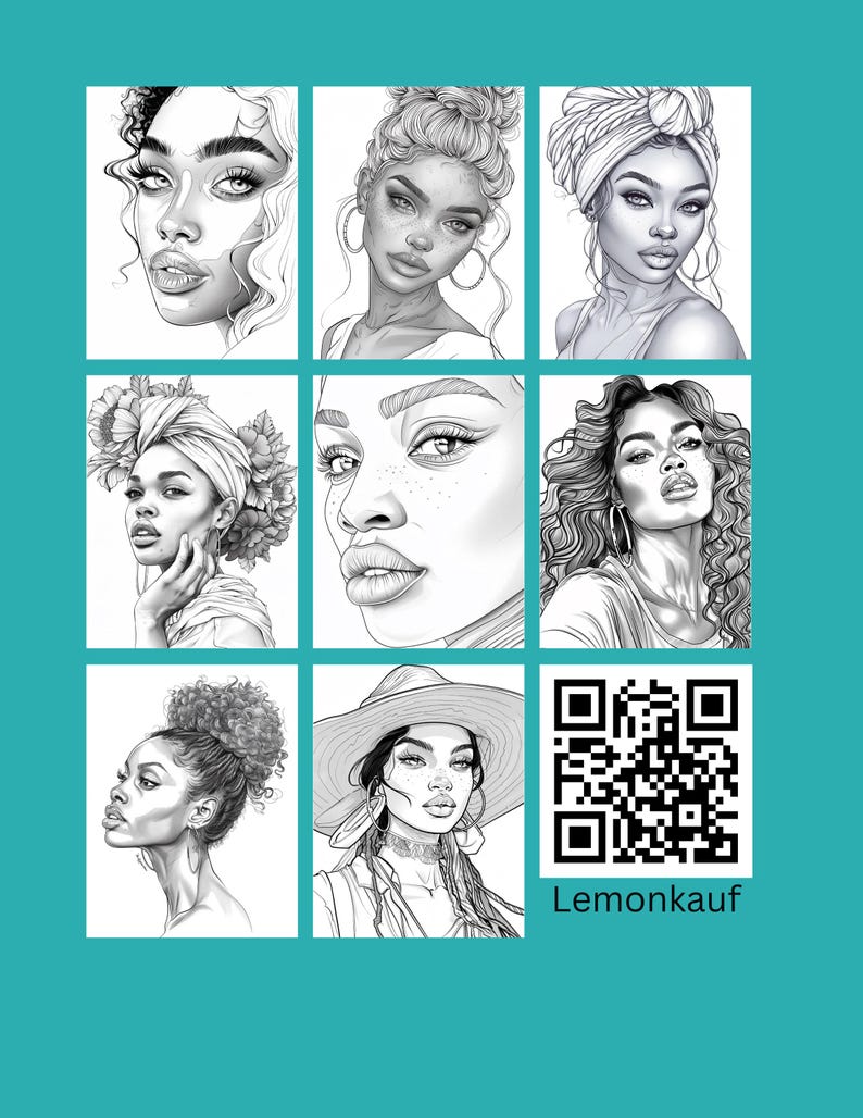 60 Beautiful Black Women Coloring Pages | Modern Women Coloring Book ...