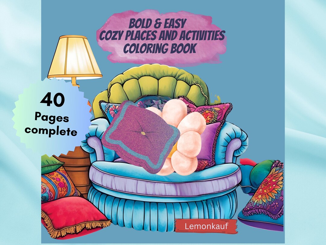 Cozy Places & Activities, Bold and Easy, Cute Comfy Coloring Pages ...
