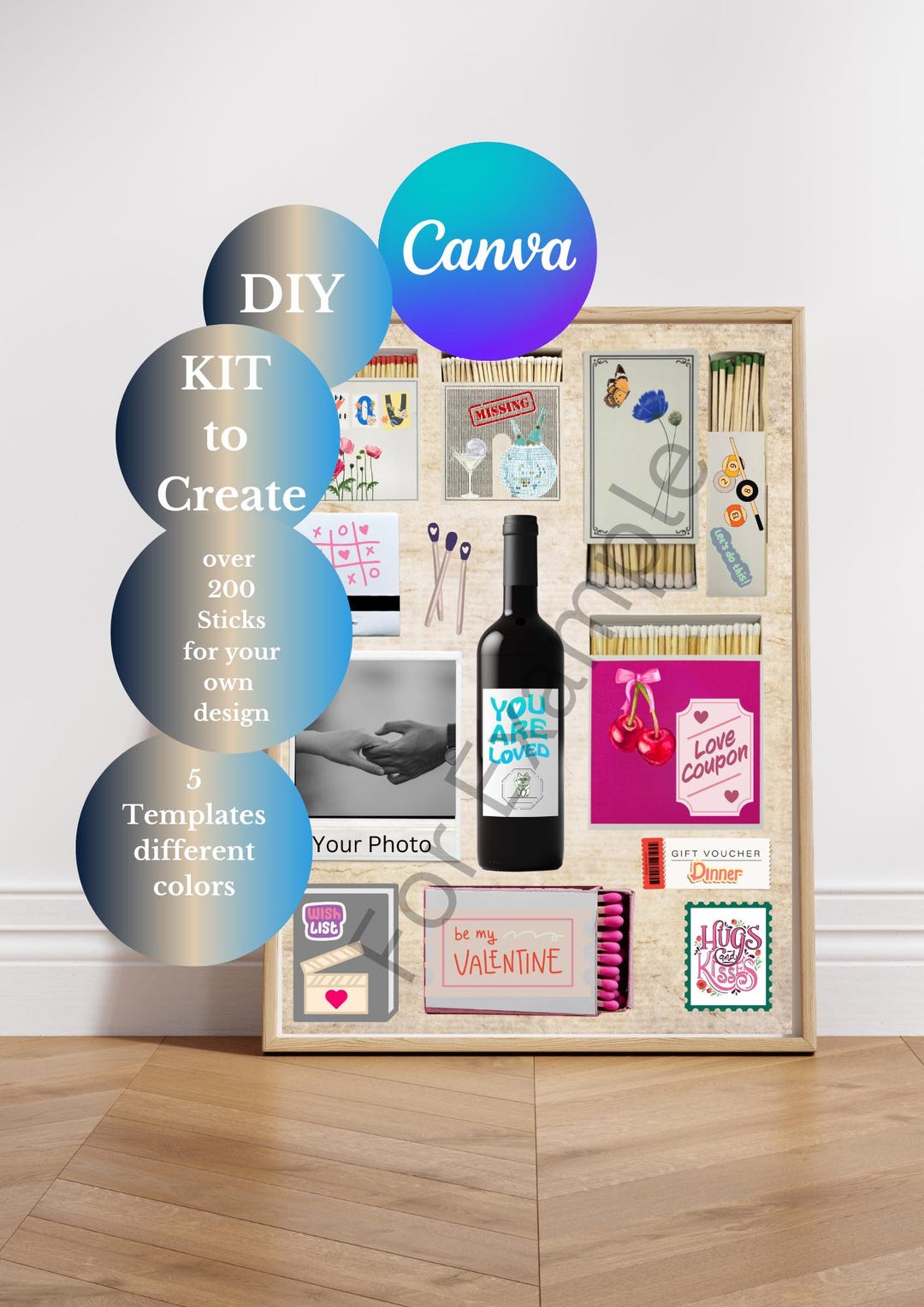 Matchbook DIY Kit 5 Templates, Matchbox Poster Template DIY Digital ...