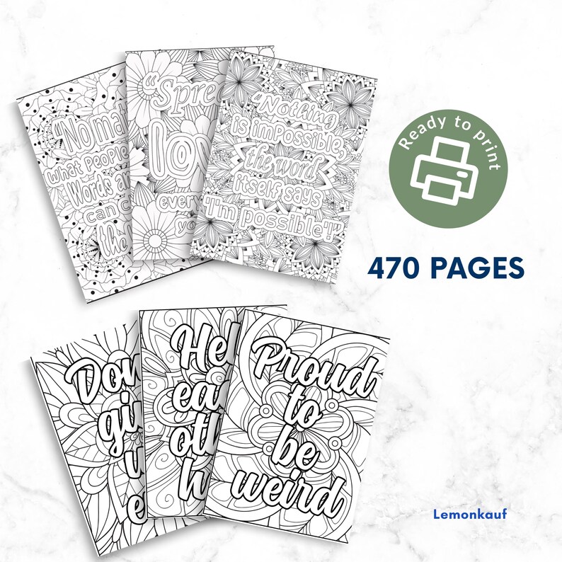 Self Love Positive Affirmation Coloring Pages | Inspirational ...