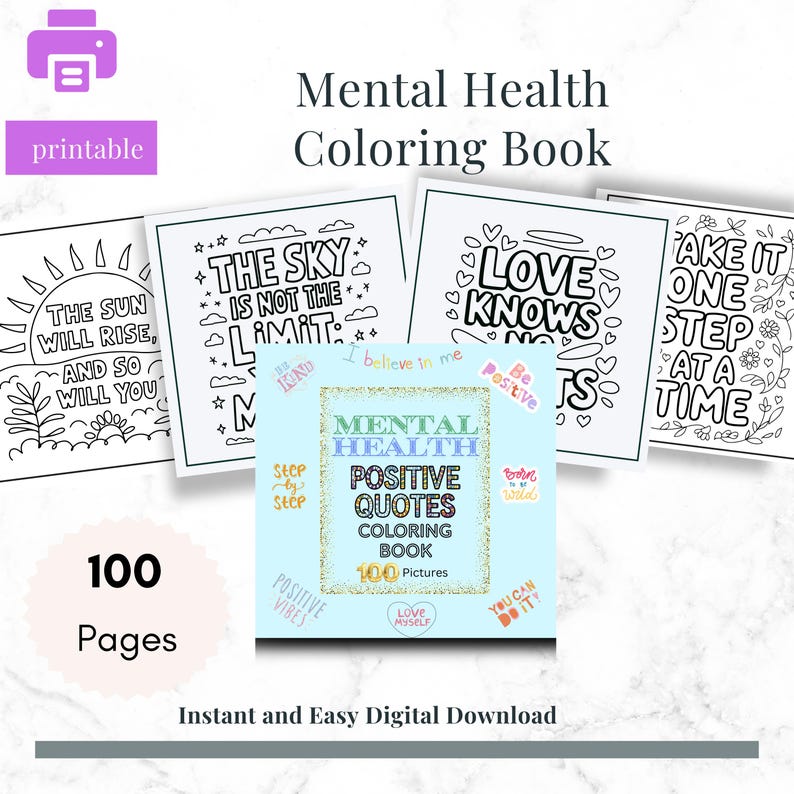 Positive Affirmations Coloring Pages | Inspirational Motivational ...