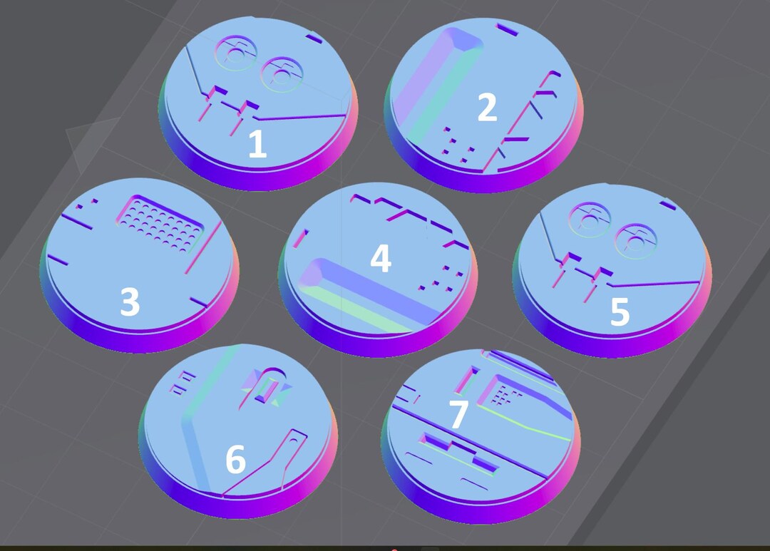 UNIT9 - Cyberpunk Mini Bases Pack - 25mm, 40mm, 50mm, 60mm - Etsy