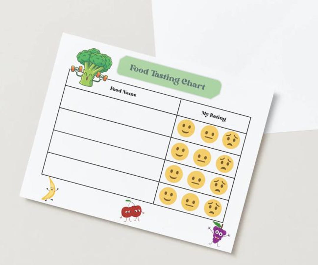 Food Tasting Chart for Kids & Tweens (instant Download) - Etsy