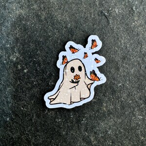 Holographic Ghost With Flower and Butterfly |holo Water Resistant ...