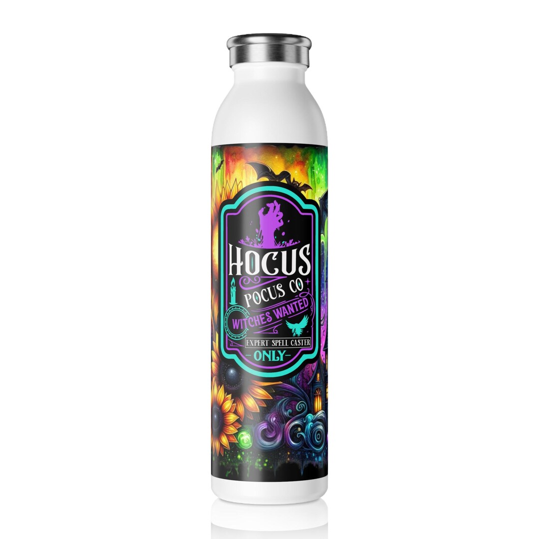 Hocus Pocus Tumbler Wrap Slim Water Bottle - Etsy