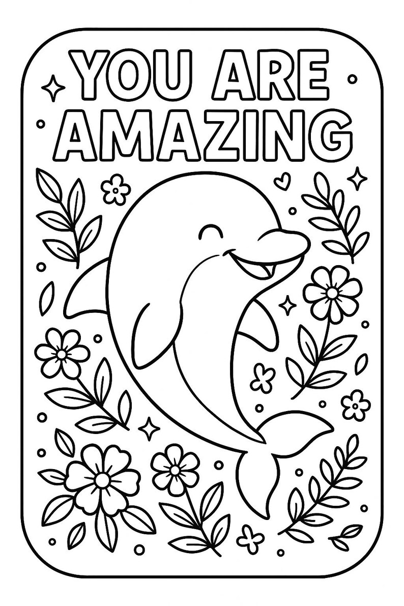 Positive Affirmation Coloring Pages | Animals (PDF Printable - Etsy