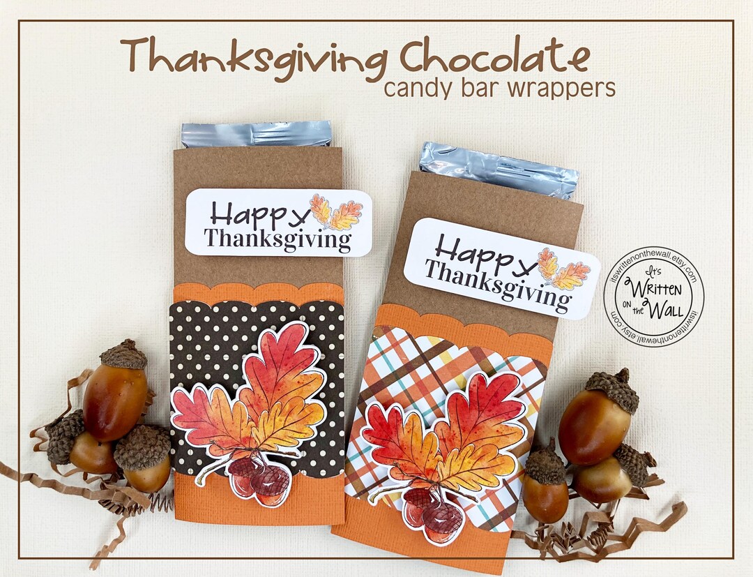 KIT Thanksgiving Candy Bar Wrappers: Autumn Leaves Table Decor - Etsy