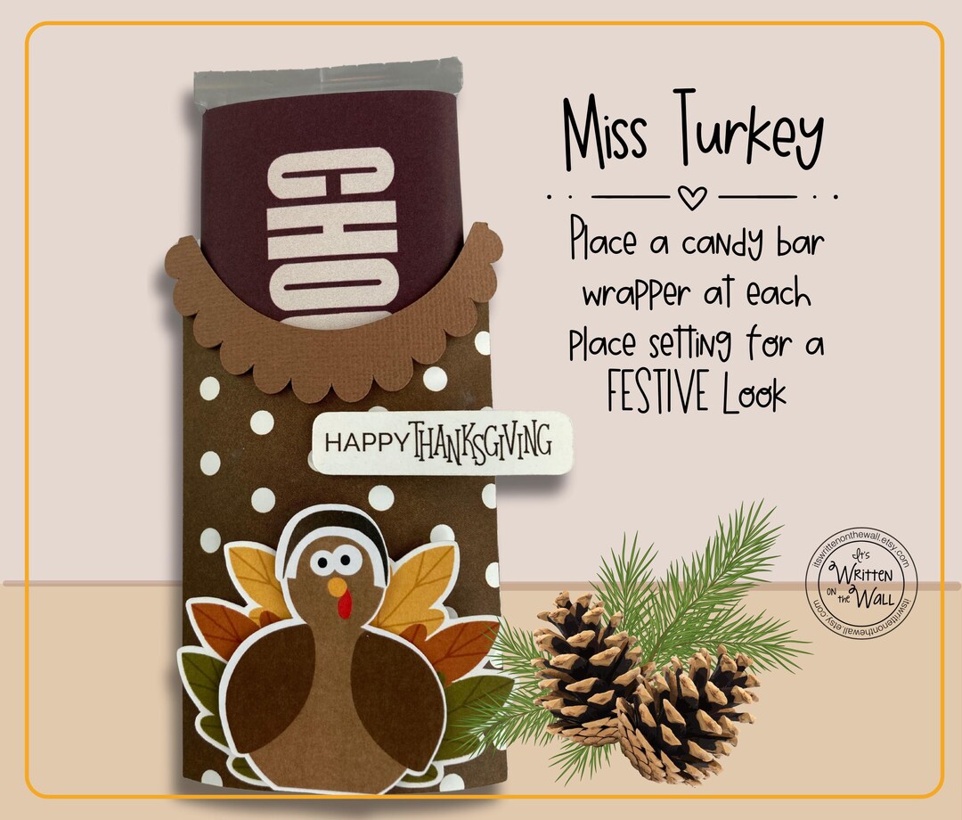 KIT Thanksgiving Miss Turkey Candy Bar Wrap, Co-workers, Employees ...