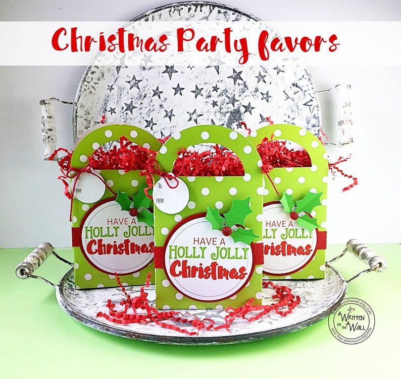 KIT Holly Jolly Treat Box / Party Favor / Christmas Party - Etsy
