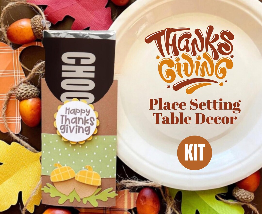 KIT Thanksgiving Treat Candy Bar Wrapper: Place Setting, Table ...