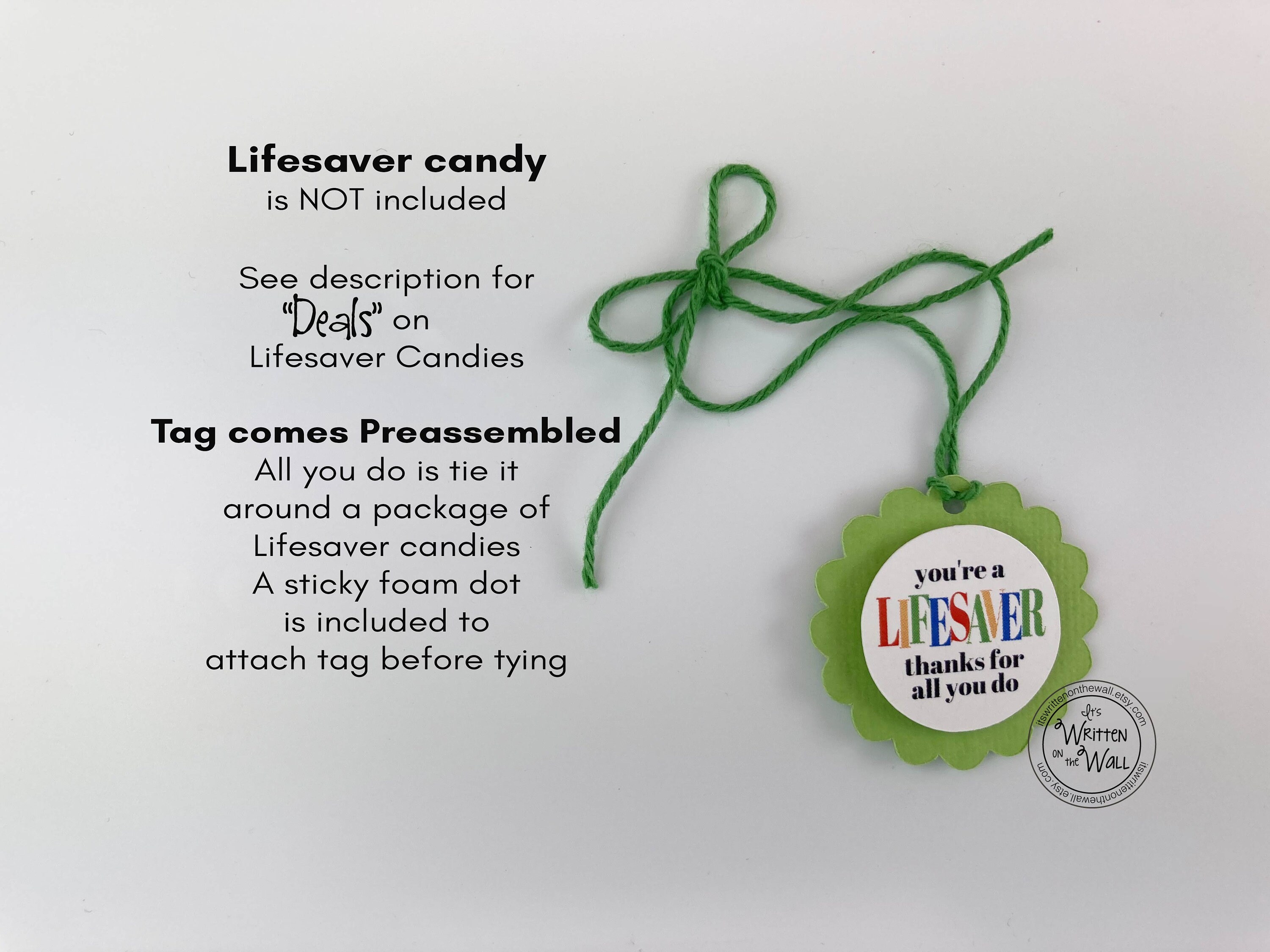 PRE-MADE You're a Lifesaver Tag/employee Appreciation / - Etsy Australia