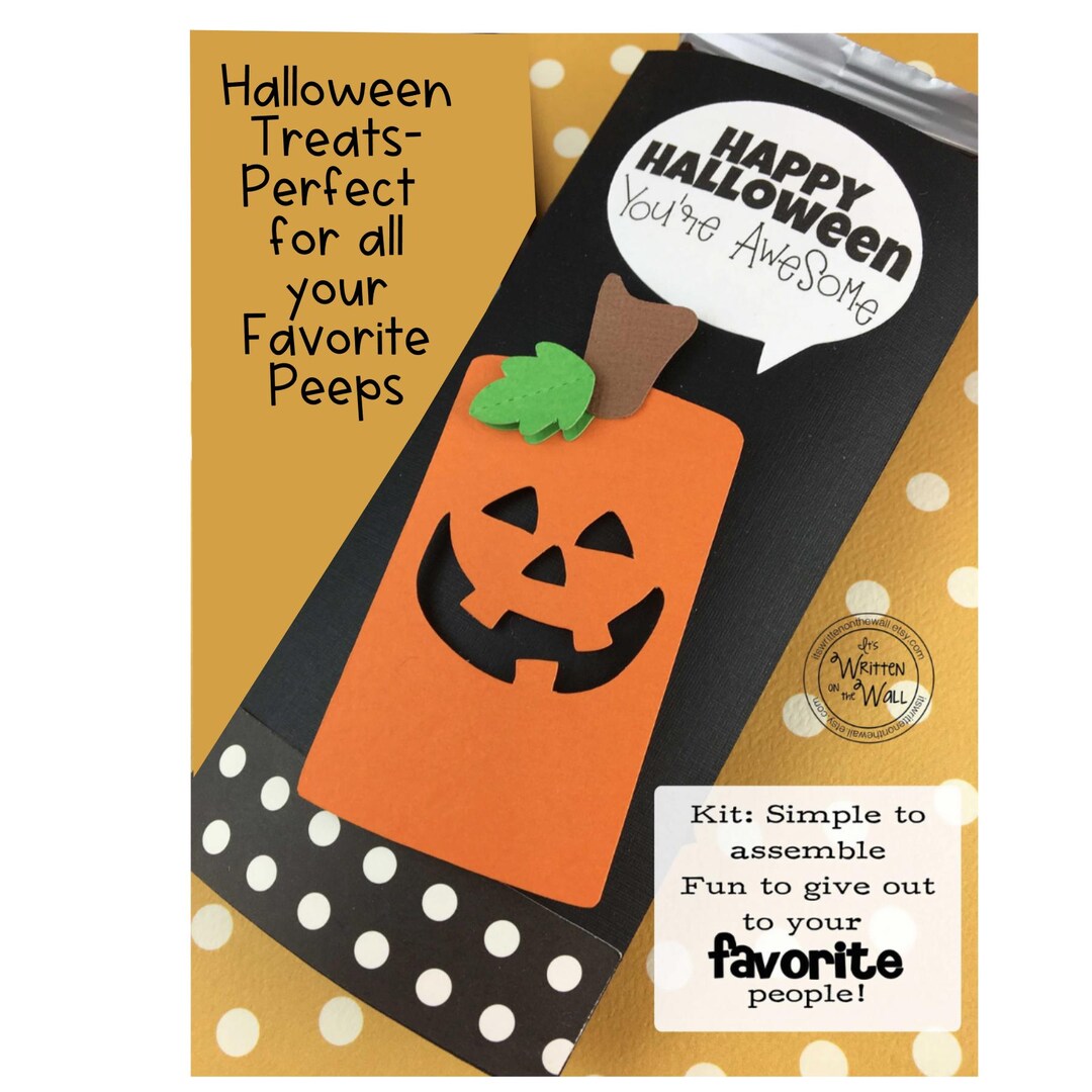 KIT Halloween Candy Bar Wrap, Pumpkin, Candy Card, Halloween Treats ...