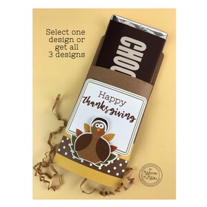 KIT Thanksgiving Turkey Candy Bar Wrapper, Table Decor, Place Setting ...