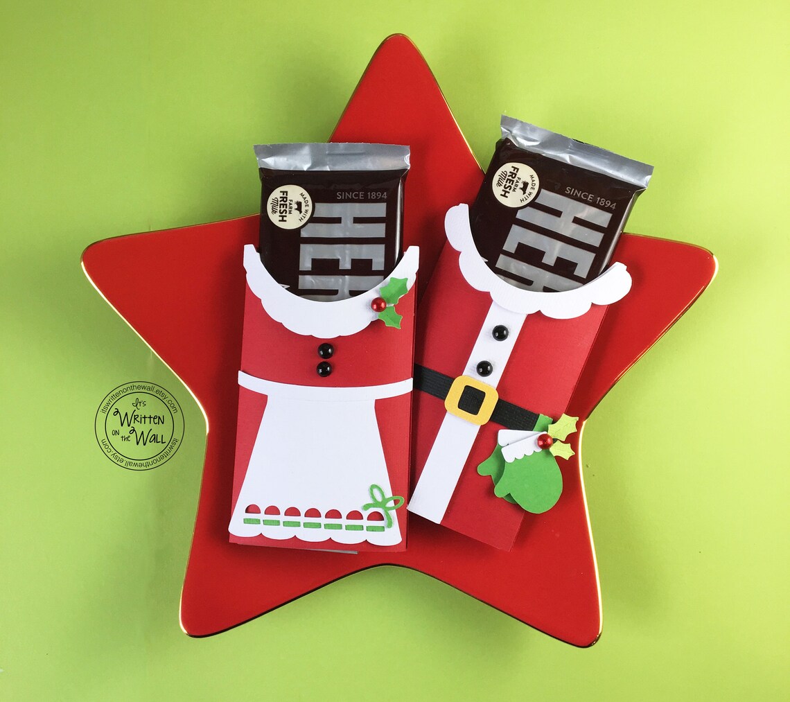 KIT Merry Santa & Mrs. Claus Candy Bar Wrappers /candy Card/ - Etsy