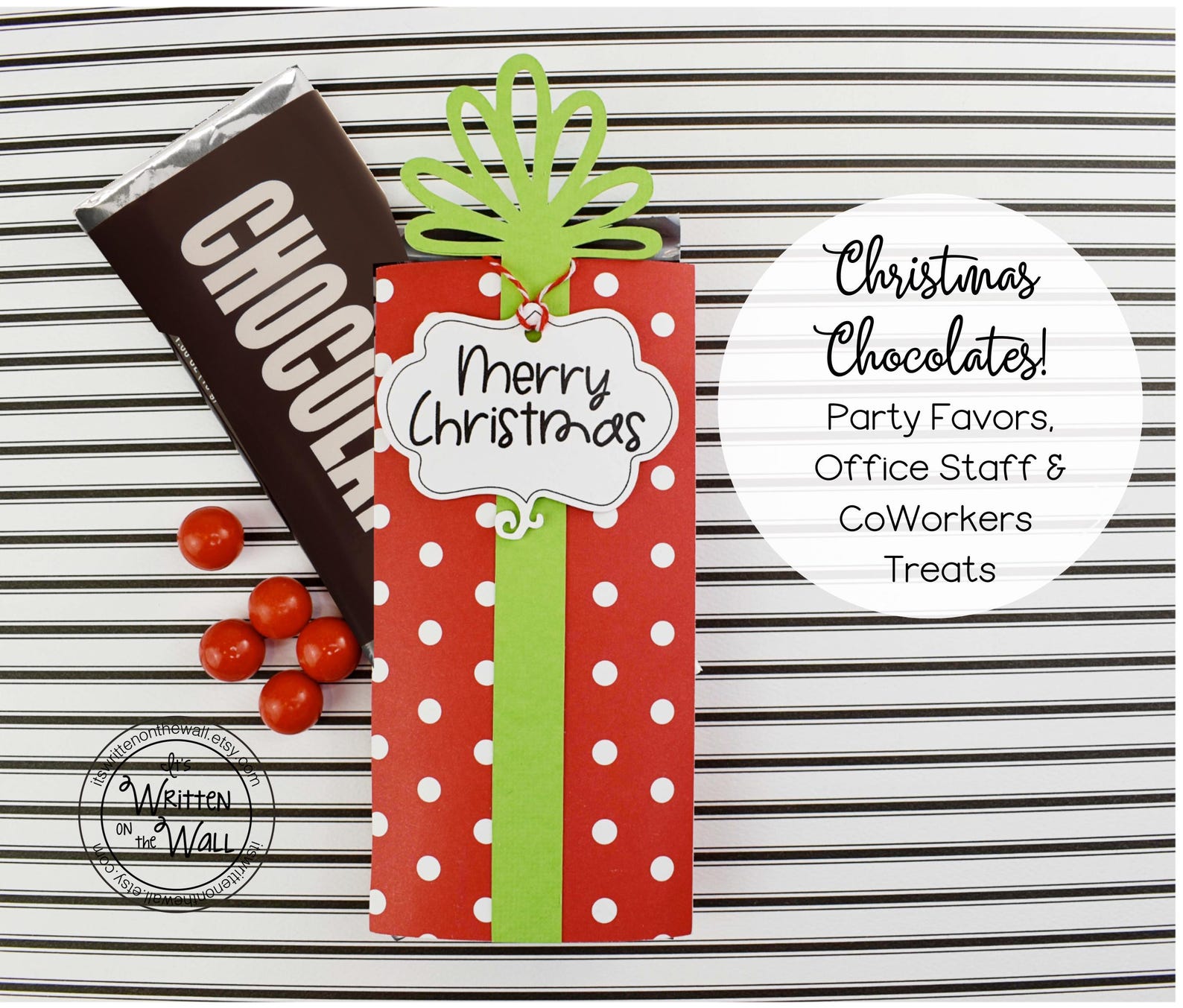 KIT Christmas Treat Candy Bar Wrapper: Holiday Party Favors, Place ...