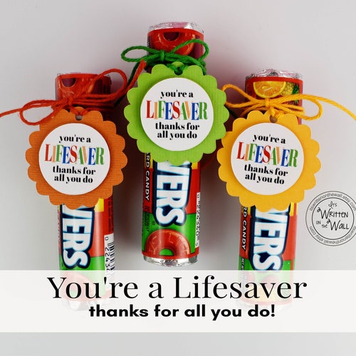 You Are a Lifesaver Appreciation Gift Tag Teacher Nurse Staff - Etsy