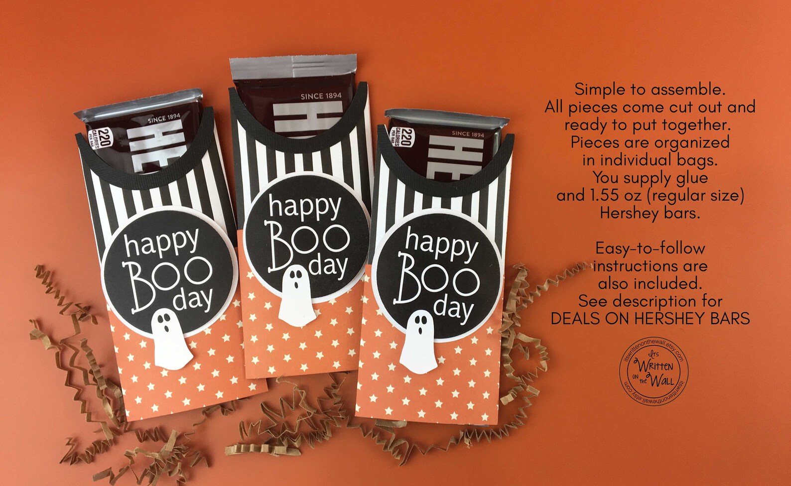 KIT Halloween Candy Bar Wrap Happy Boo Day Candy Card - Etsy