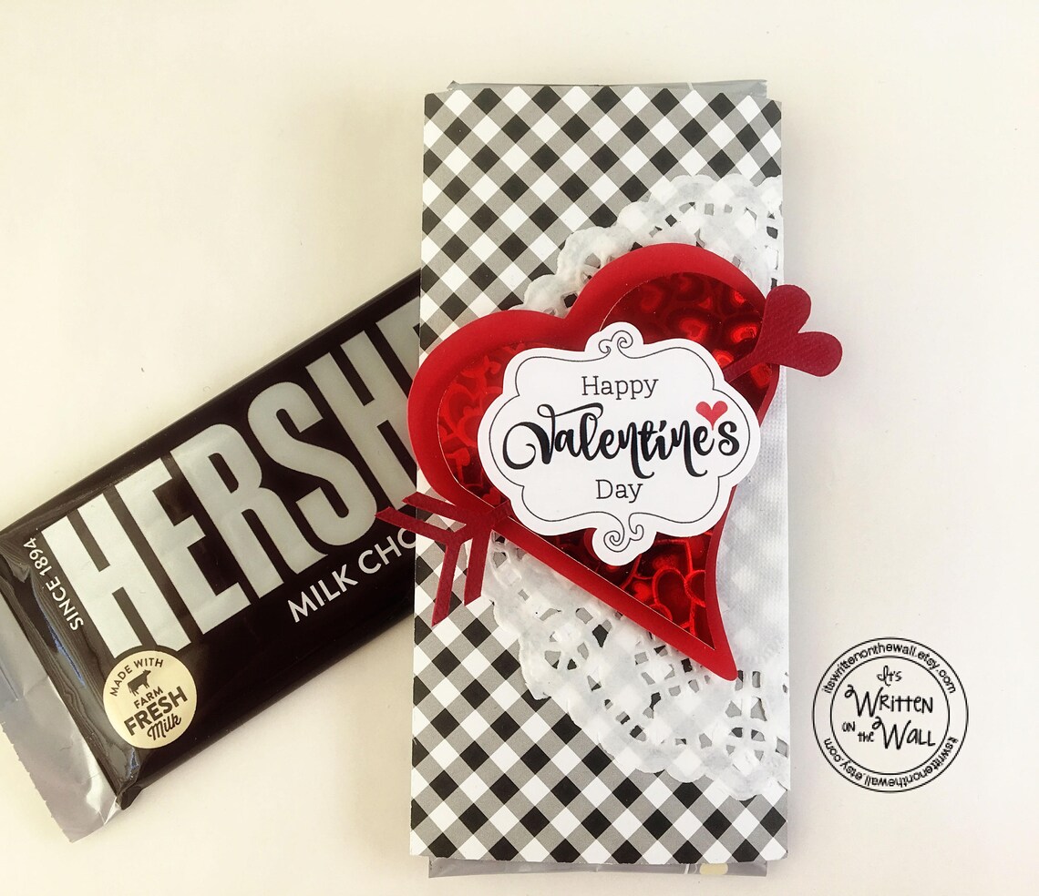 KIT Valentine Heart Candy Bar Wrappers / Candy Card /employee | Etsy