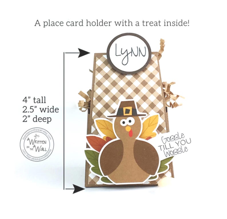 Thanksgiving Turkey Treat Box Kit: Personalized Place Card Holder - Etsy