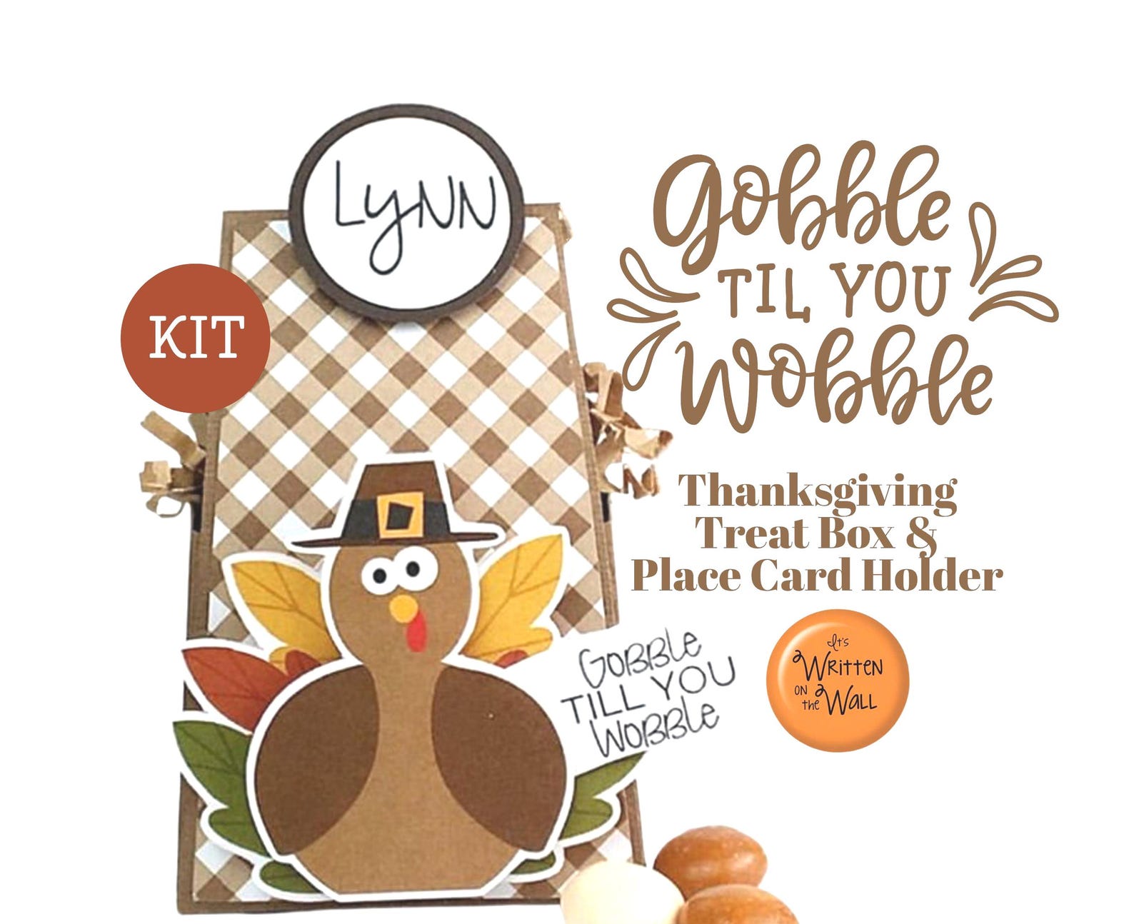 KIT Thanksgiving Turkey Treat Box Personalized Place Card Holder, Table ...