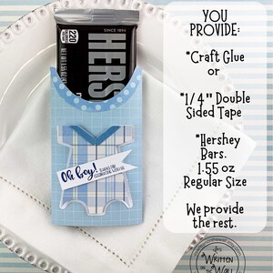 KIT Baby Boy Shower Party Favor, Candy Bar Wrapper, Party Treat, Wraps ...