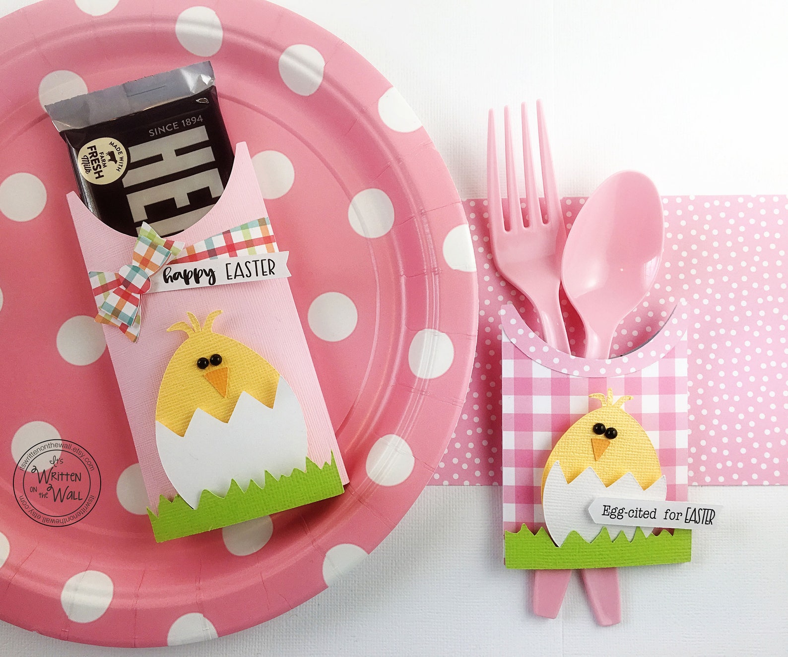 KIT Easter Utensil Holder / Egg-cited for Easter Chick Place | Etsy