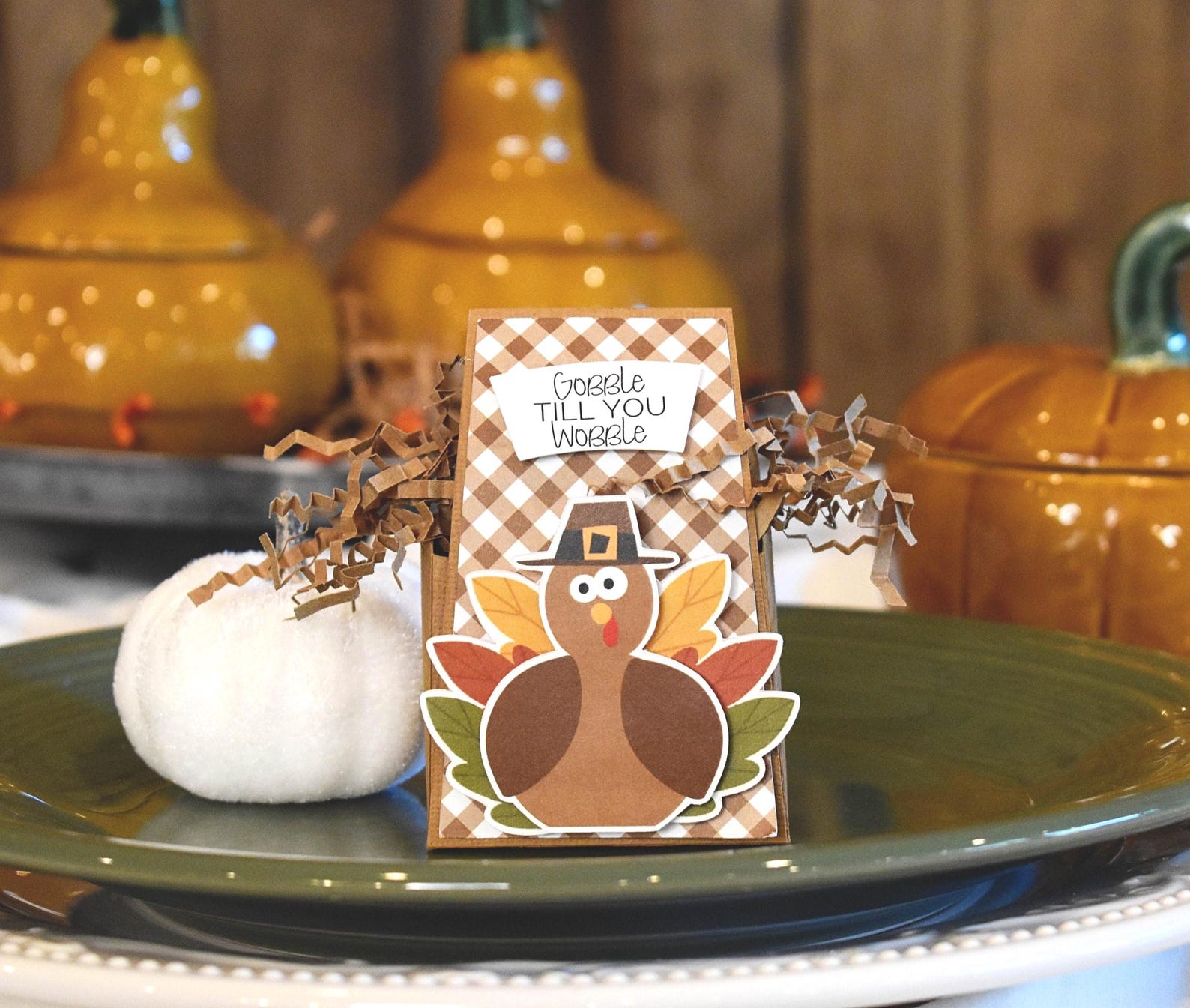 KIT Thanksgiving Turkey Treat Box Personalized Place Card Holder, Table ...
