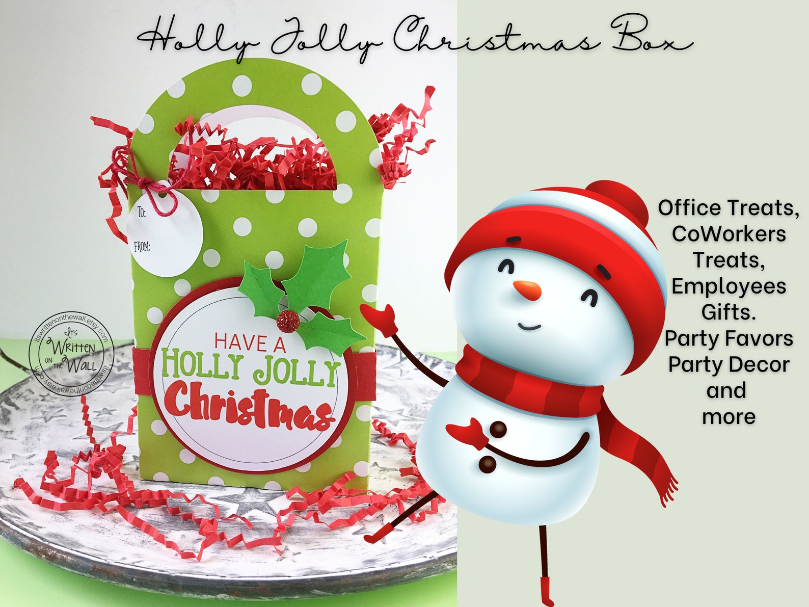 KIT Holly Jolly Treat Box / Party Favor / Christmas Party - Etsy