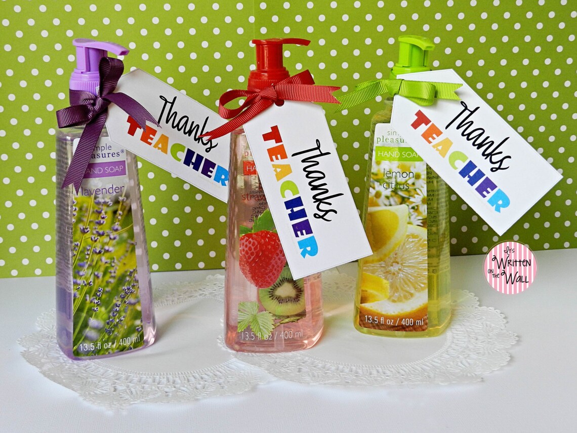 Thanks Teacher Tags / Teacher Appreciation / Hand Soap Tags - Etsy