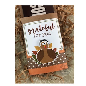 KIT Thanksgiving Turkey Candy Bar Wrapper, Table Decor, Place Setting ...
