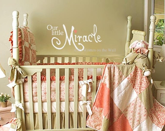 Our Little Miracle Girls Boys Baby Babies Nursery Room Decor Vinyl ...