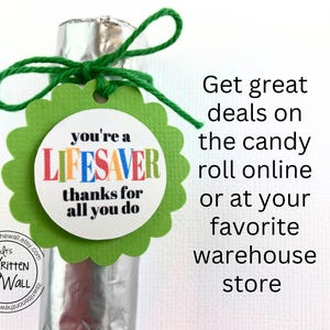 PRE-MADE You're a Lifesaver Tag/employee Appreciation /volunteers ...