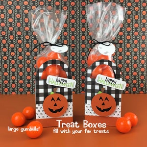 KIT Halloween Treat Box, Pumpkin, Jack-o-lantern, Gifts, Party Favor ...