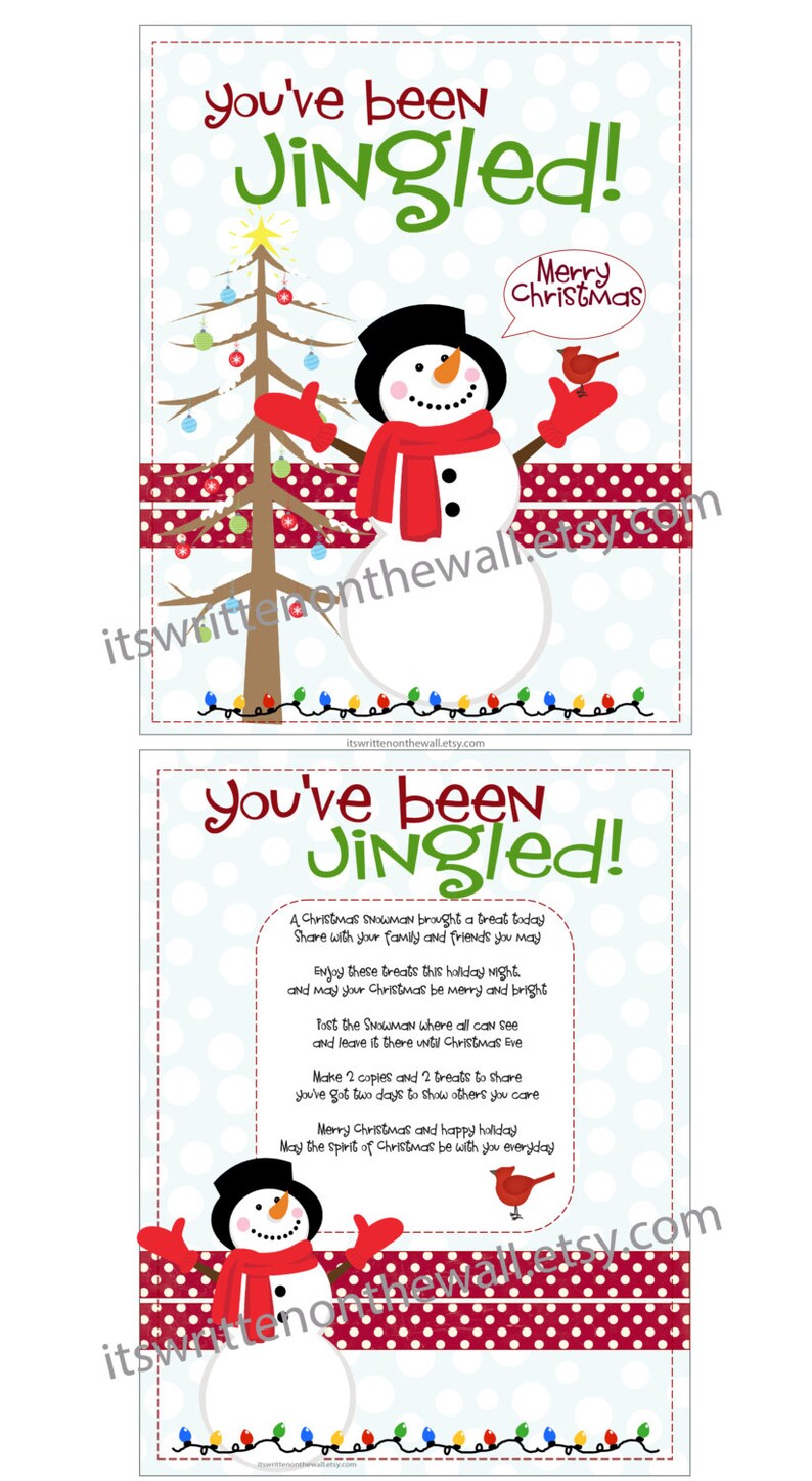 PDF You've Been Jingled Printable / Christmas / Tags Plus - Etsy