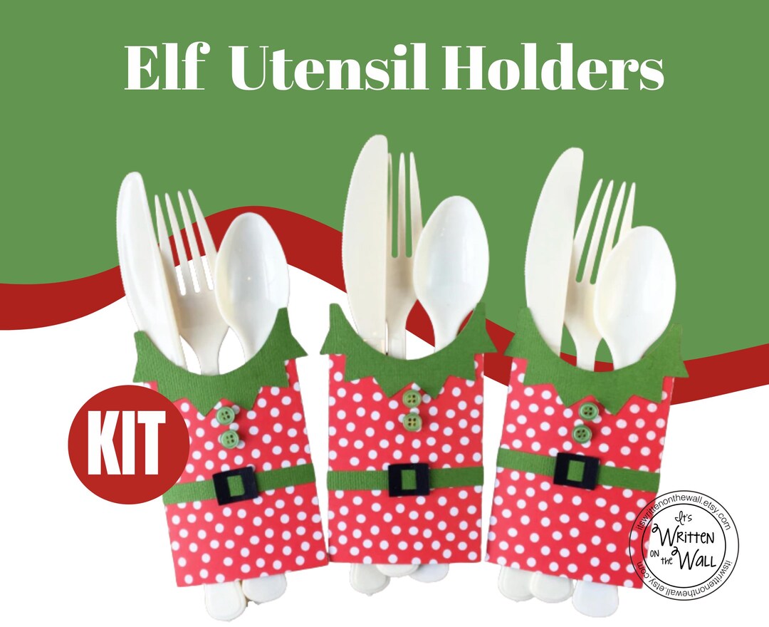 Christmas Elf Utensil Holder Kit: Holiday Table Decor - Etsy