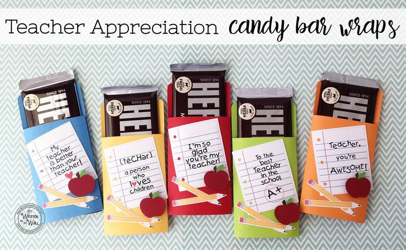 KIT Teacher Appreciation Candy Bar Wrappers Thank You Gift | Etsy