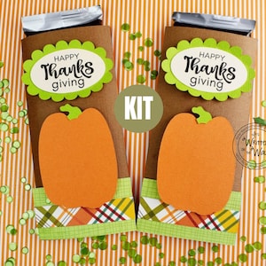 KIT Thanksgiving Chocolate, Pumpkin Candy Bar Wrapper: Table Decor ...