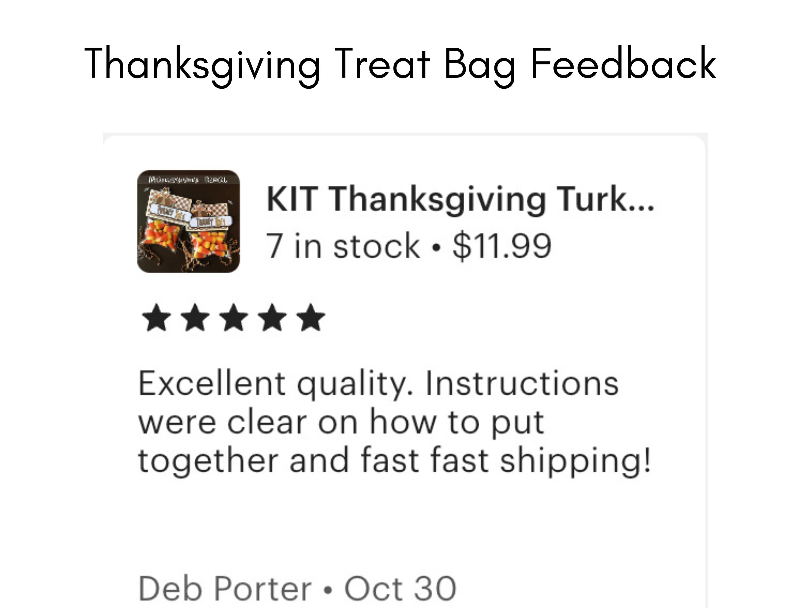 KIT Thanksgiving Treat Turkey Toes Treat Bag Co-worker Office Treats ...