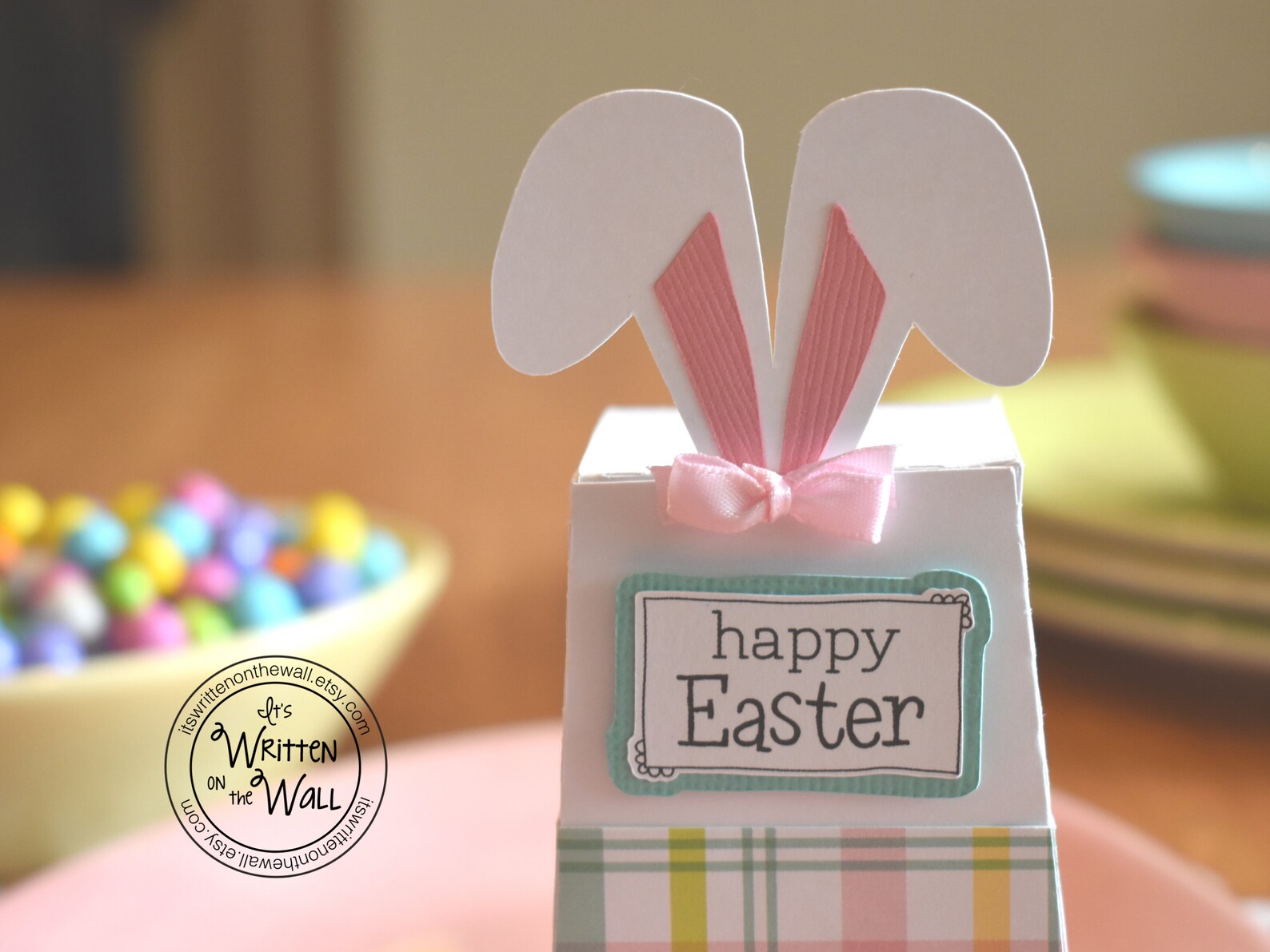 Kit Easter Bunny Treat Box, DIY Party Favor, Place Setting, Table Decor ...