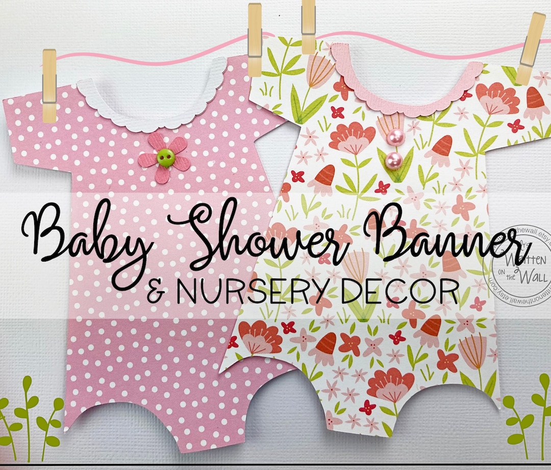 PREMADE Baby Banner, 8 Onesie Banner, Baby Shower Decor, Baby Girl ...