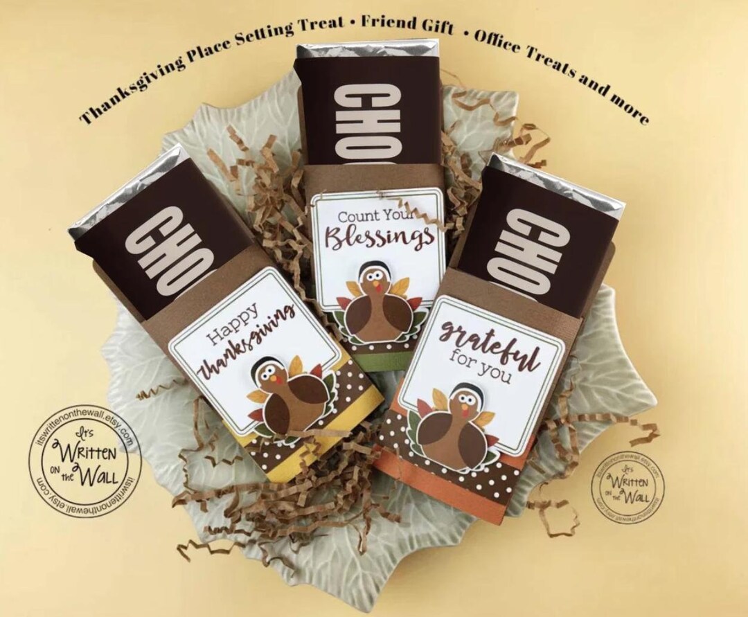 Thanksgiving Candy Bar Wrapper Kit: Turkey Place Setting Treat - Etsy