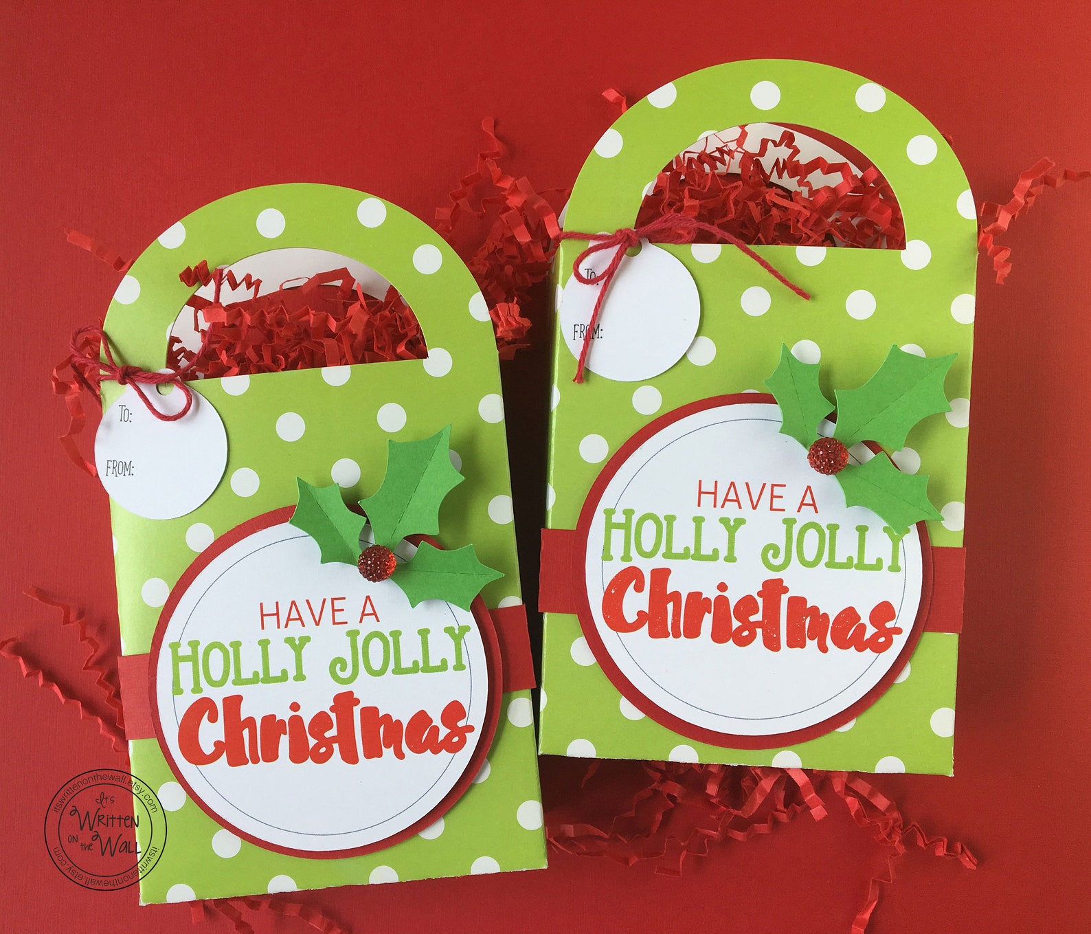 KIT Holly Jolly Treat Box / Party Favor / Christmas Party - Etsy