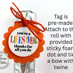 PRE-MADE You're a Lifesaver Tag/employee Appreciation /volunteers ...