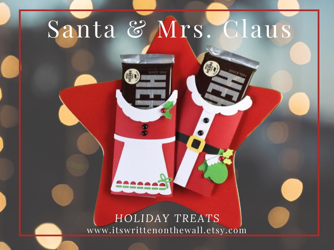KIT Merry Santa & Mrs. Claus Candy Bar Wrappers /candy Card/ Party ...