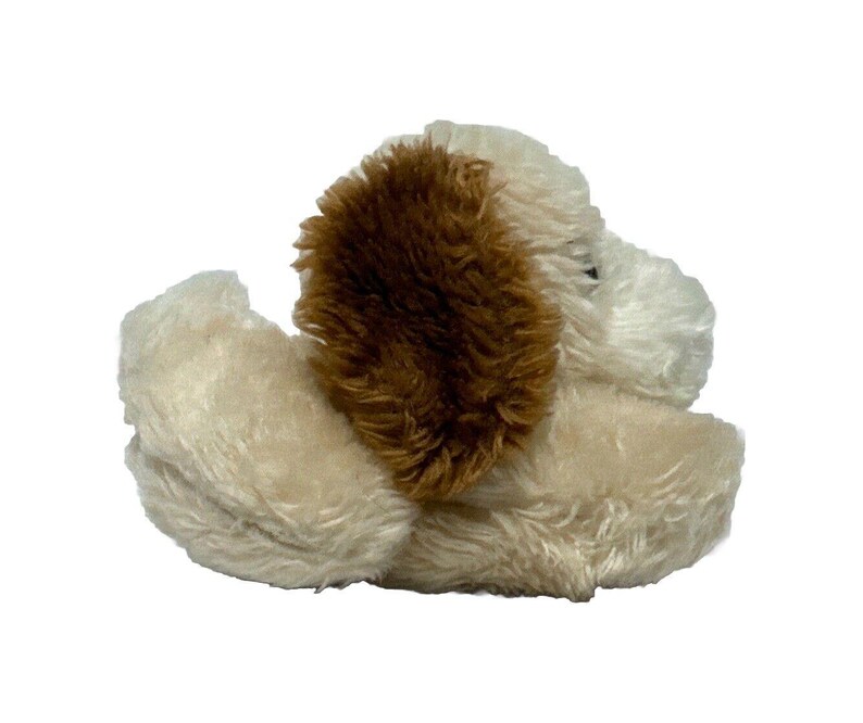 Vintage Gund 1982 Plush White Dog Tan Ears Small 4.5 Tall 6 Wide Soft ...