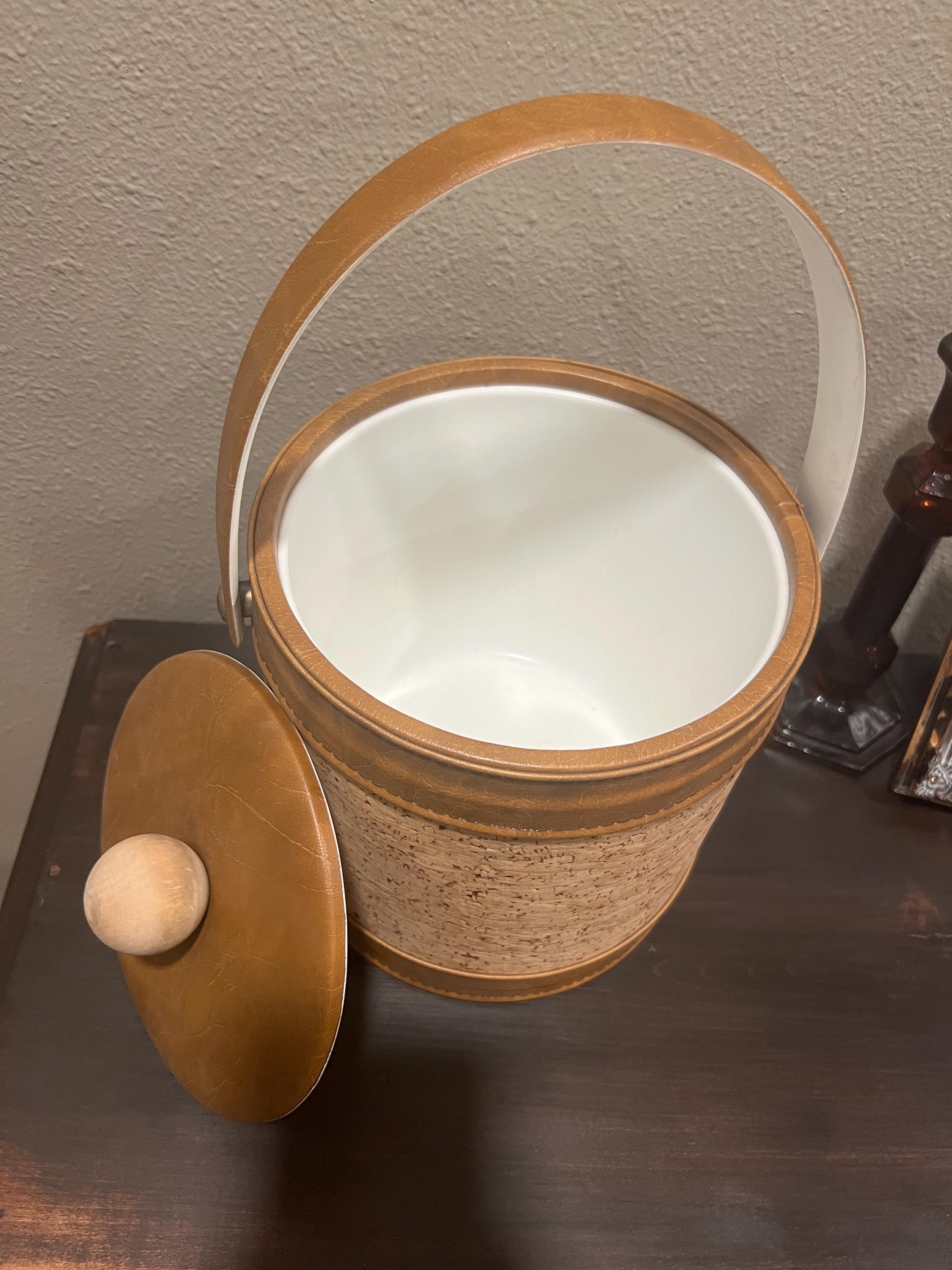 Vintage MCM Cork Ice Bucket W/ Lid - Etsy