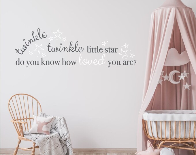 Twinkle Twinkle Little Star Wall Decals, Star Baby Wall Stickers ...