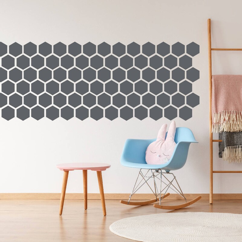 Hexagon Wall Decal - Etsy