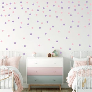 Rainbow Confetti Wall Art, Rainbow Polka Dot Nursery Decor, Rainbow ...